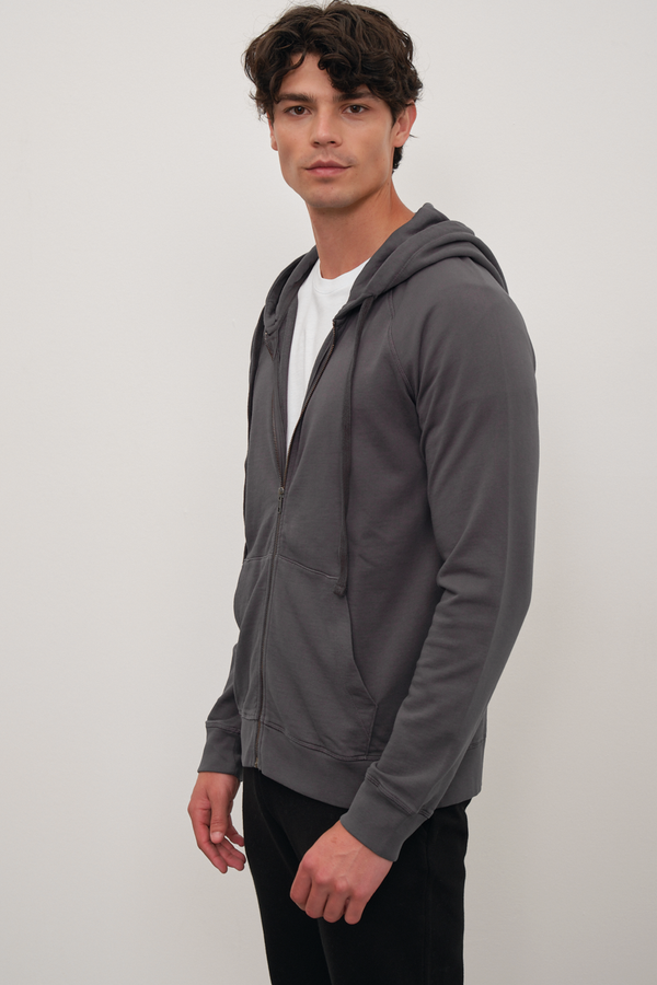 tru. Erkek Garment-Dyed Cotton Fermuarlı Unisex Hoodie - truproject.net