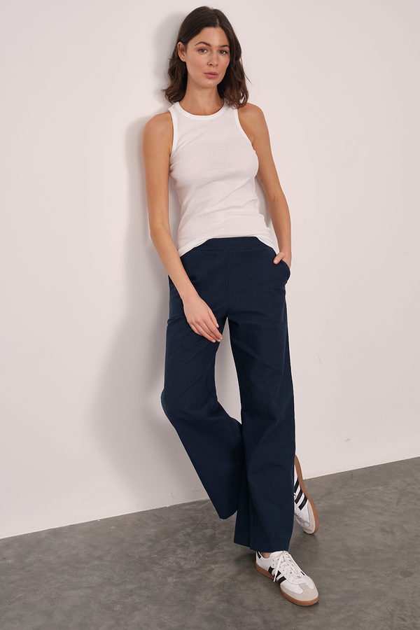 tru. Kadın Pull-On Cotton Linen Palazzo Pantolon - truproject.net